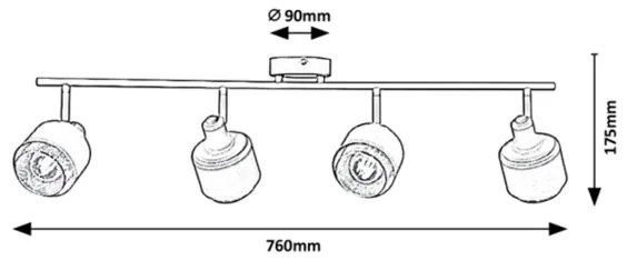 Rabalux - Bodové svítidlo 4xE14/40W/230V