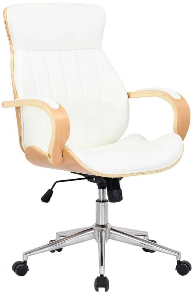 Bhm germany Kancelářská židle Melilla, syntetická kůže, přírodní / bílá