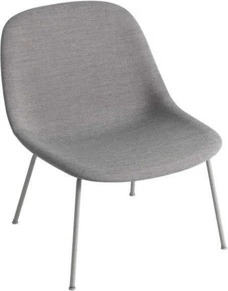 Muuto Křeslo Fiber Lounge Chair s kovovou podnoží, grey/Remix 133