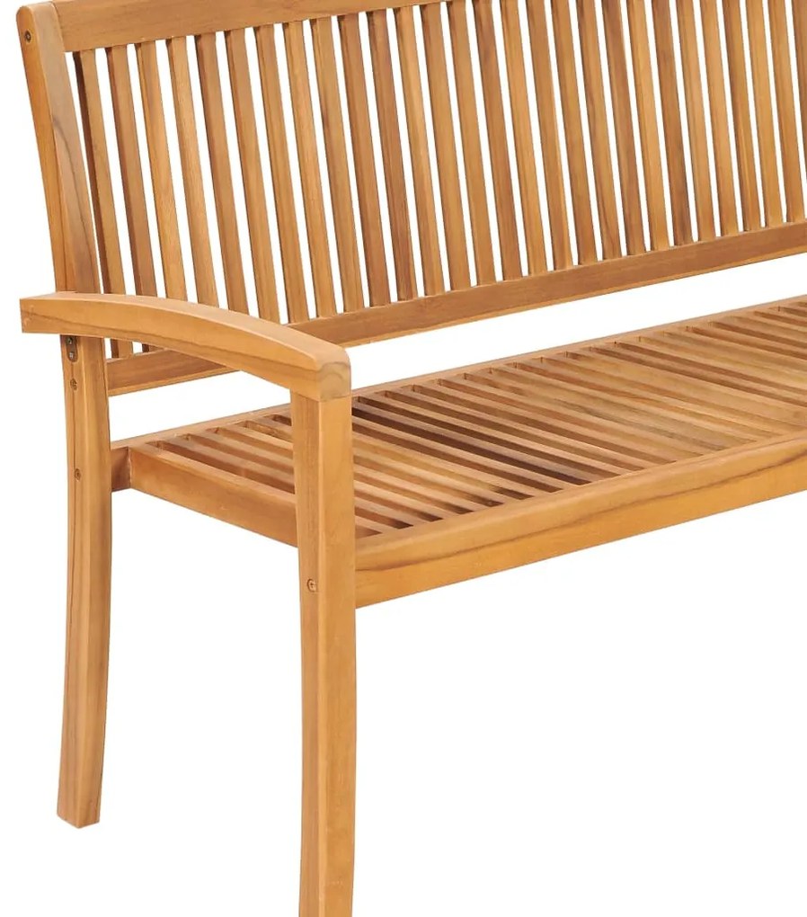 Stohovatelná zahradní lavice s poduškou 159 cm masivní teak,  3063308