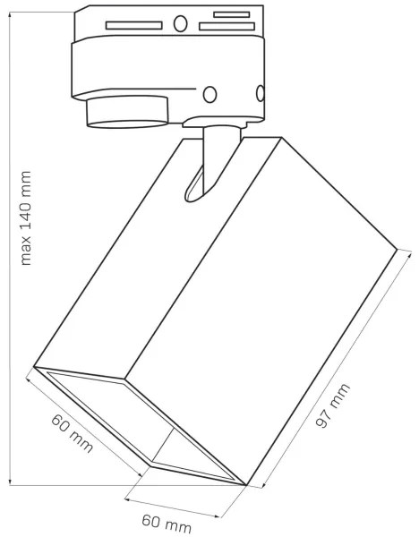 Bodové svítidlo do lištového systému SQUARE 3xGU10/10W/230V + 1 m lištový systém