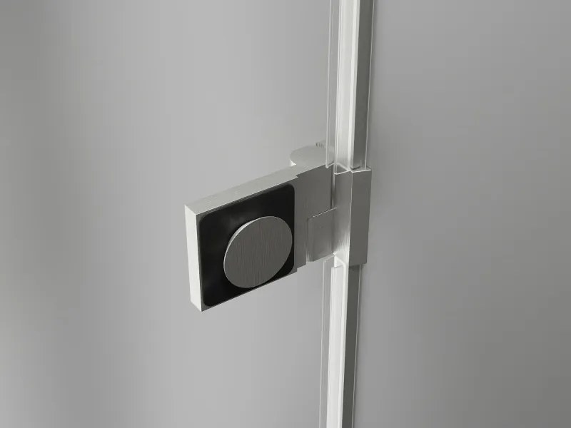 Mexen Lunar-B L sklápěcí sprchový kout levý 70 x 70 cm, čiré sklo, broušená ocel, 832L-070-070-97-00-L