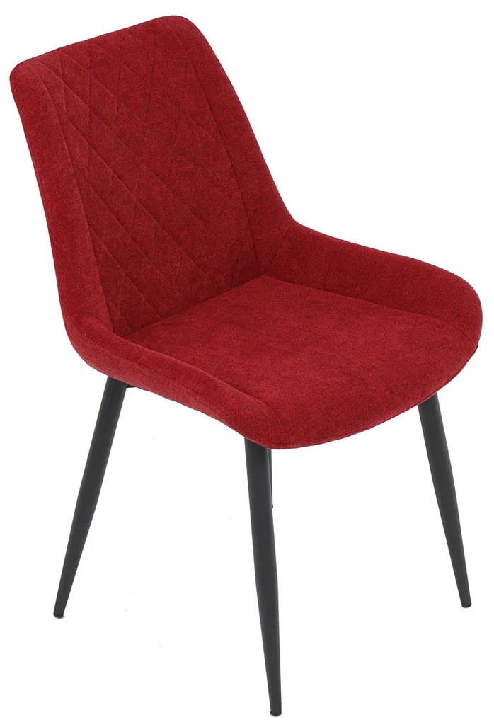 Jídelní židle DCL-218 RED2 látka červená, kov černý lak mat