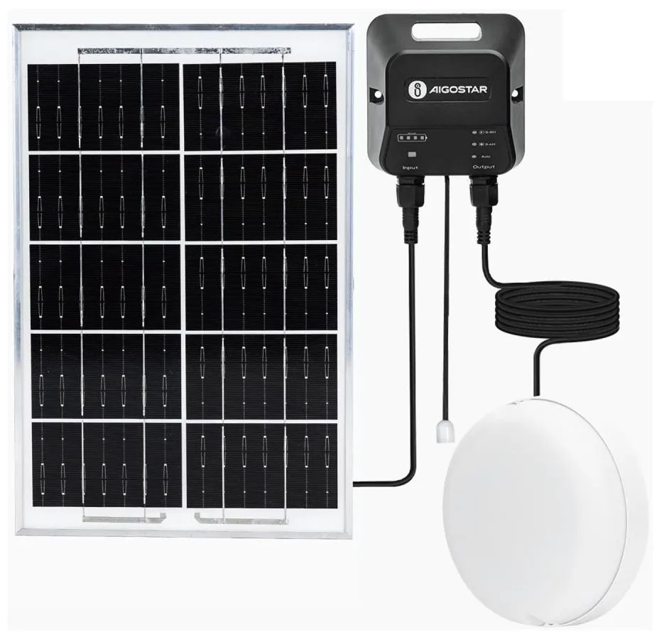 Aigostar - LED Solární svítidlo LED/70W/12V 6000 mAh 6500K pr. 20,5 cm