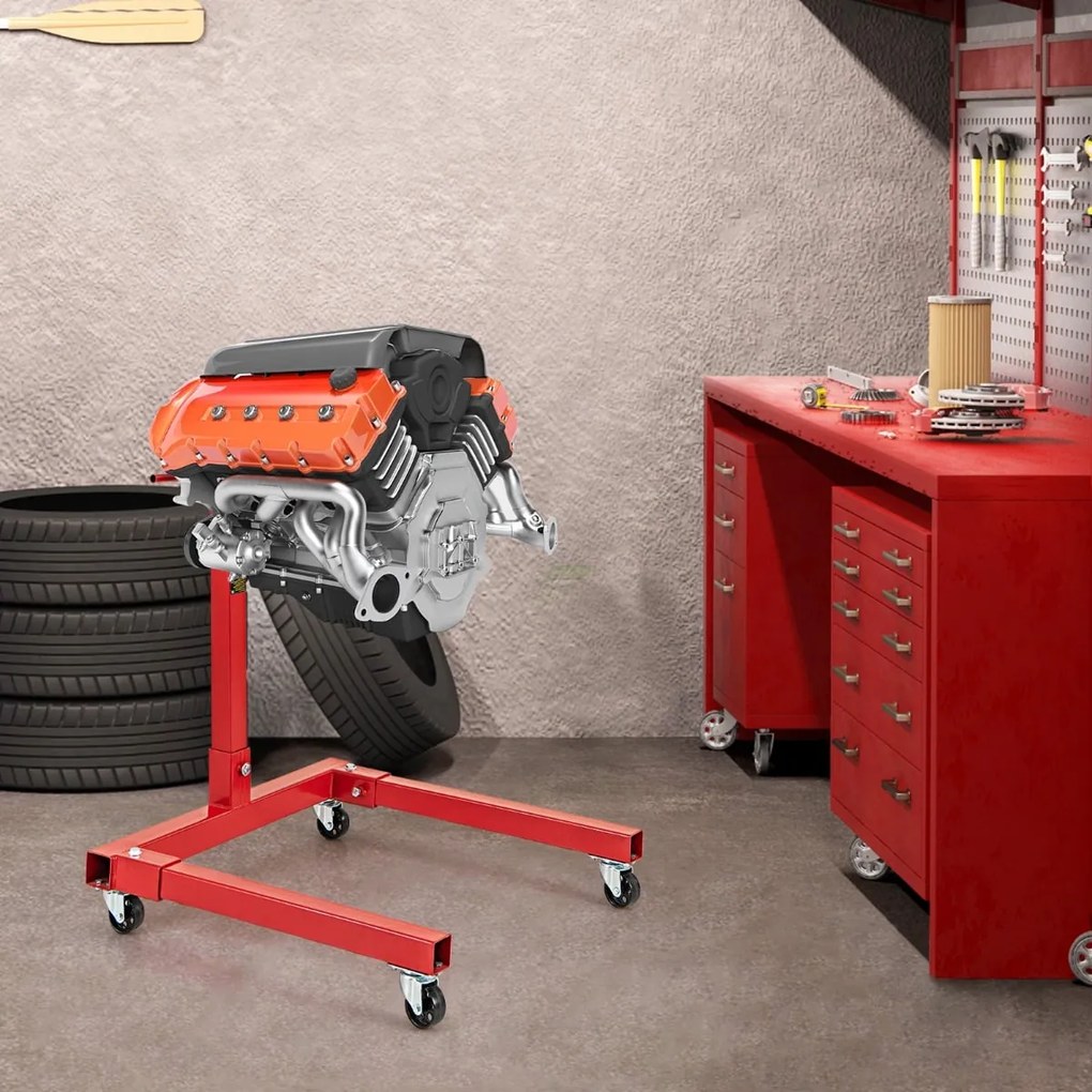 Costway Stojan motoru 680 kg zdvih motoru otočný o 360° se 4 nastavitelnými