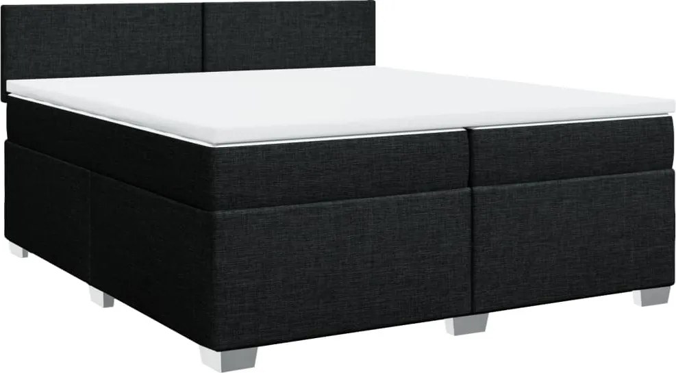 Box spring postel s matrací černá 200x200 cm textil 3285990