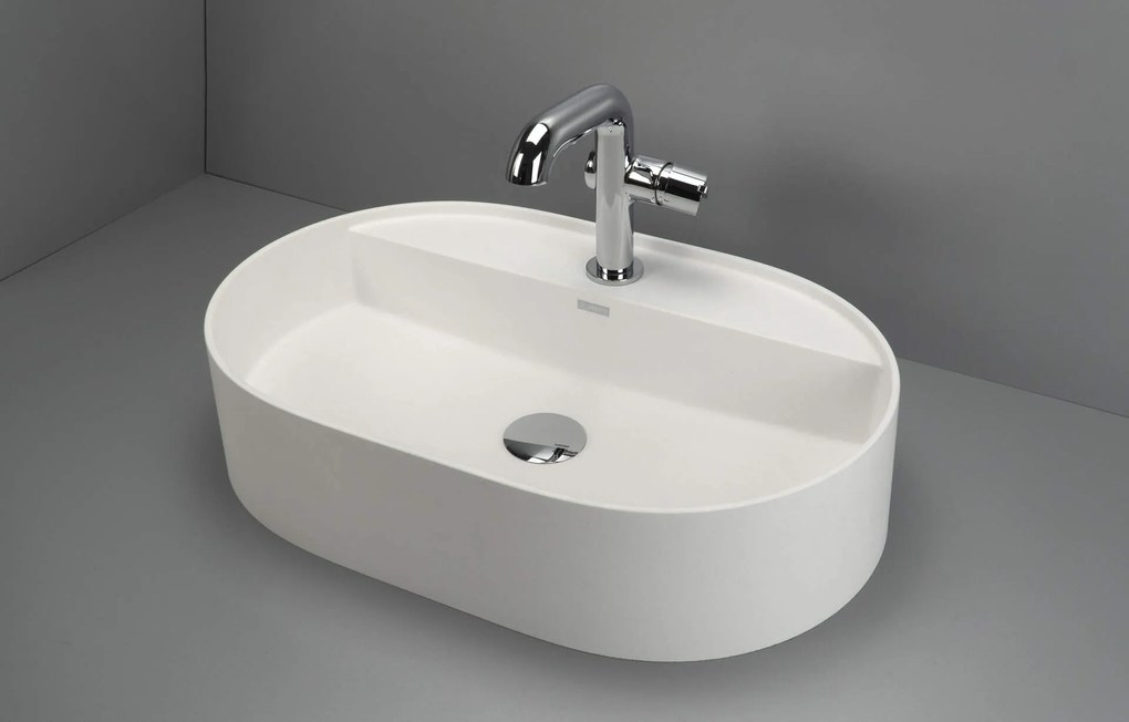 Deante Silia, granitové umyvadlo na desku 550x350x125mm, bílá matná, DEA-CQS_AU6B