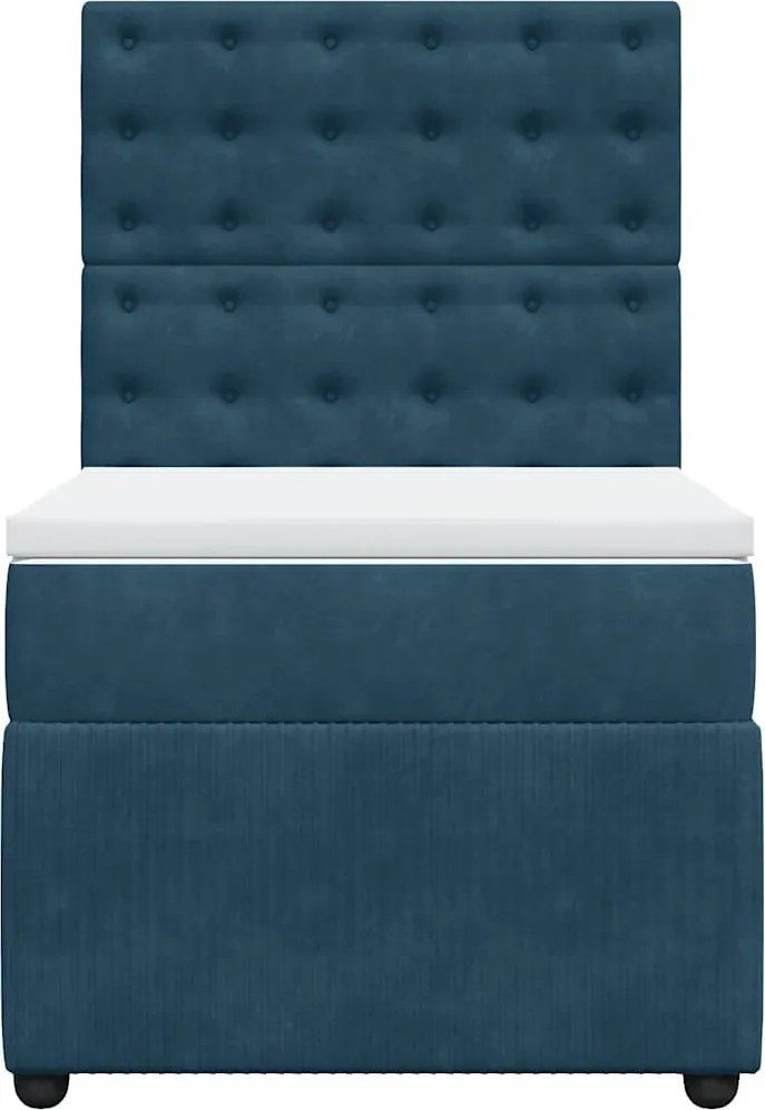 Box spring postel s matrací tmavě modrá 90x200 cm samet 3292254