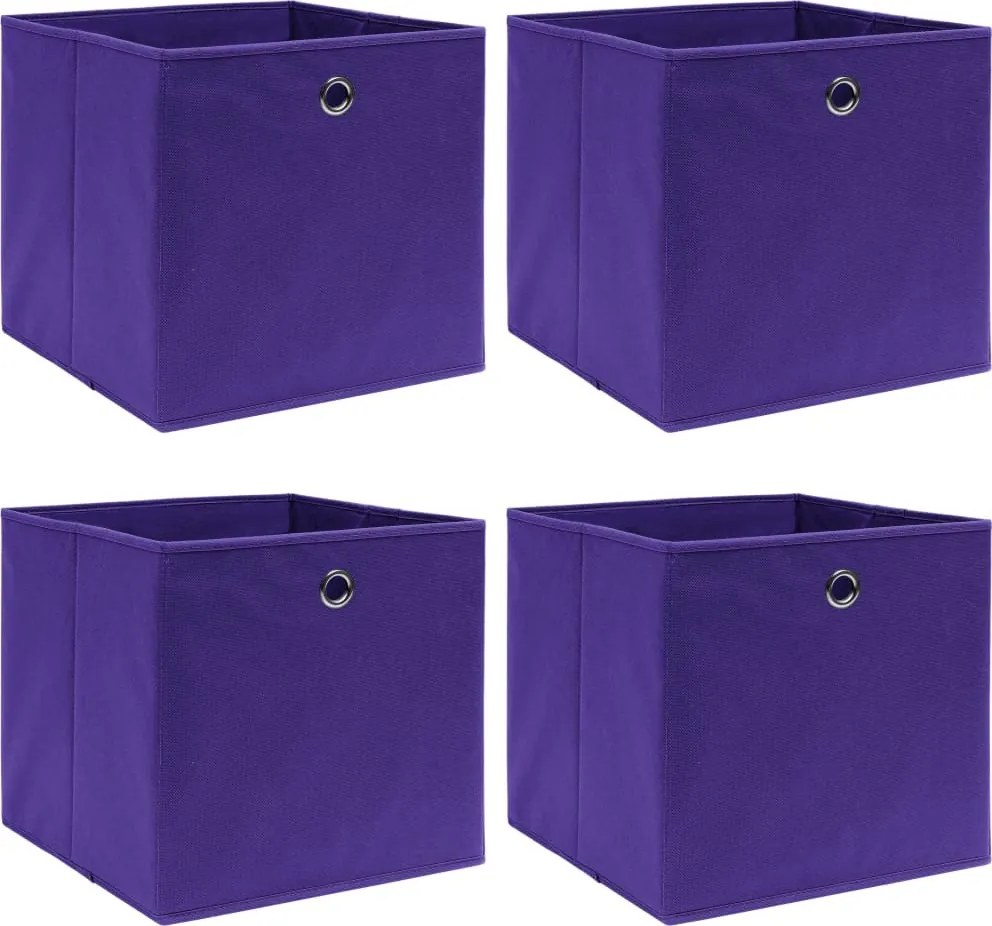 vidaXL Úložné boxy s víky 4 ks modré 32 x 32 x 32 cm textil [288346] Barva: bílá bez vík