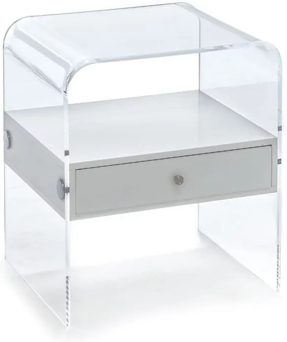 Tomasucci Noční stolek PANOLIA 45x40x3cm,skleněný