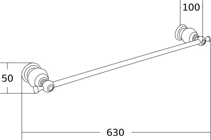 Mexen příslušenství, ESTELA držák na ručníky 1řadý, černý, 7011524-70