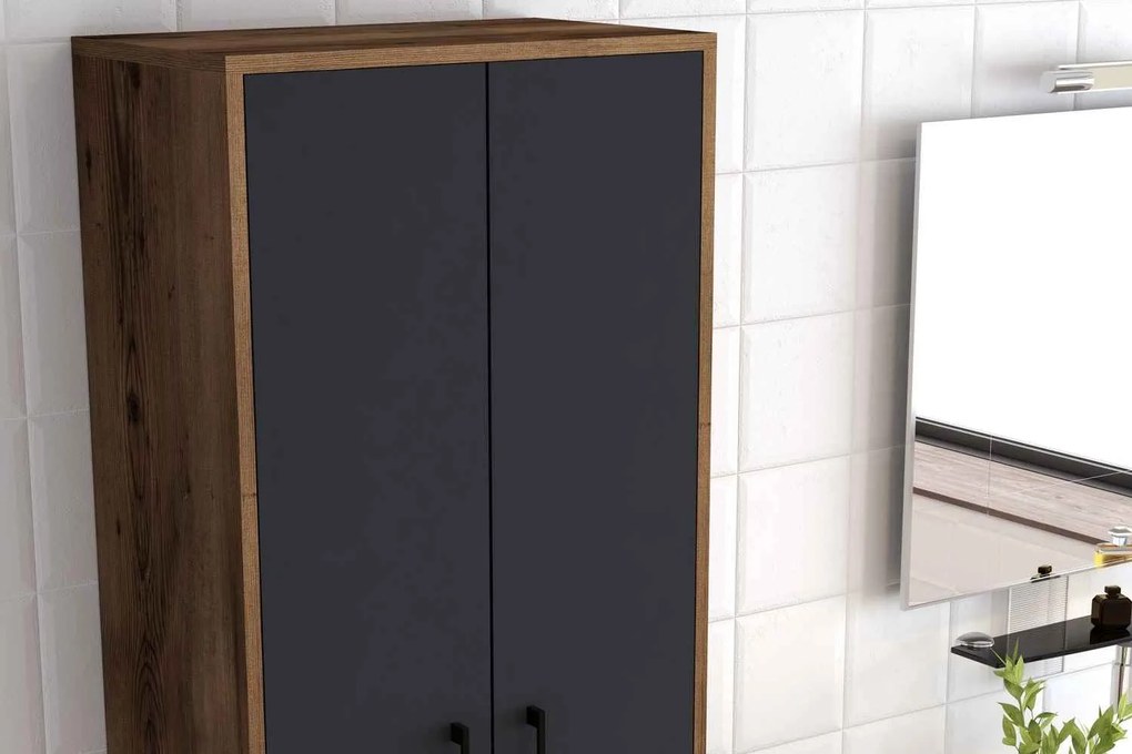 Designová víceúčelová skříň Zaidin 200 cm antracitová