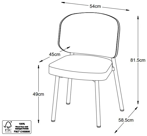 Designová jídelní židle Salgado hořčicová