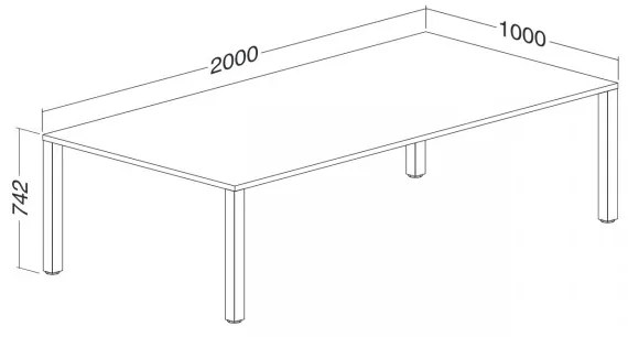 Jednací stůl ProOffice 200 x 100 cm / Třešeň