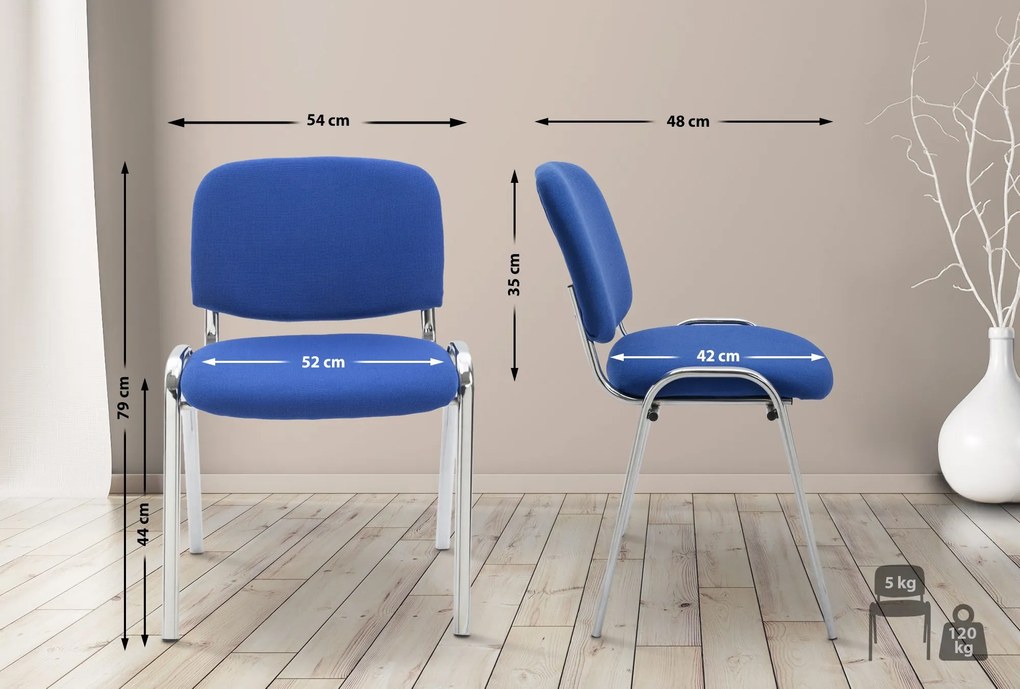 Konferenční židle Ken C látka – modrá