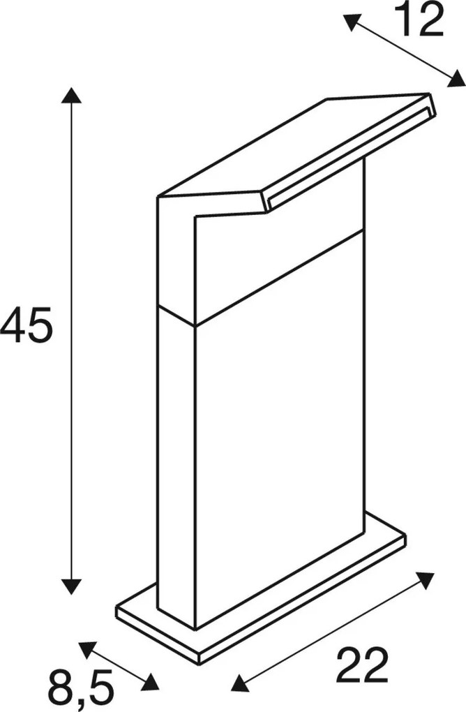 LA 1008725 ORDI II POLE 45, volně stojící svítidlo, úhlové, 2200/3000 K, IP65, černé - BIG WHITE (SLV)