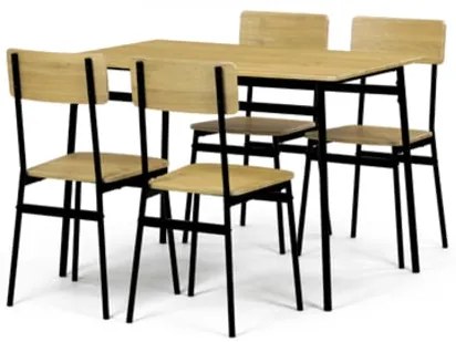 Jídelní set se 4 židlemi Autronic 110x76 cm hnědý MDF AUT-O2155 OAK