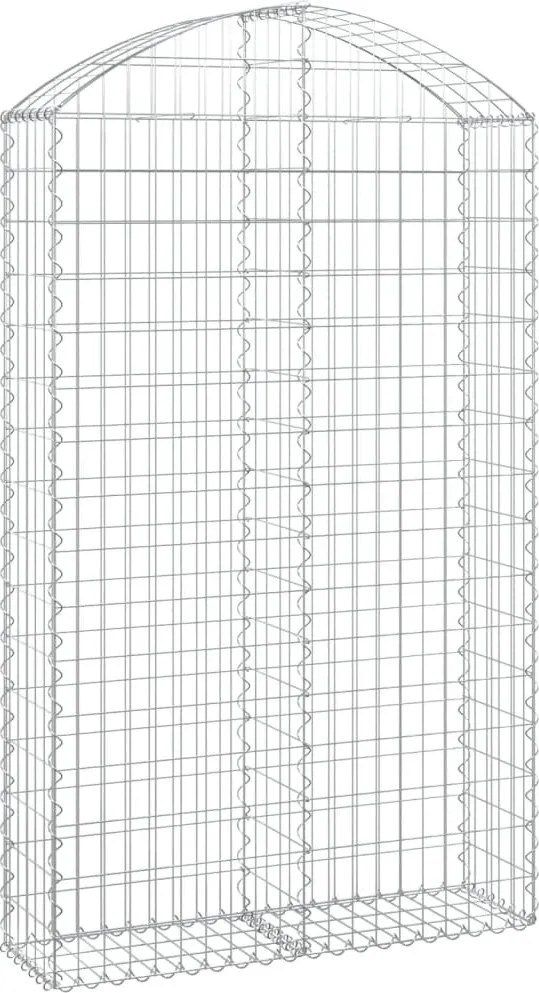 vidaXL Klenutý gabionový koš 100 x 30 x 160/180 cm pozinkované železo [153428]