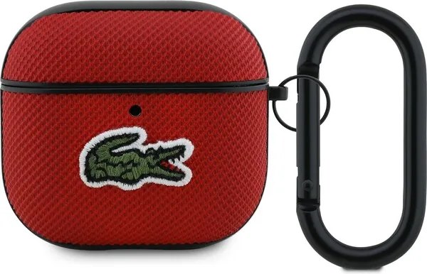 Lacoste Petit Pique Croc Logo Patch pouzdro AirPods 4 červené