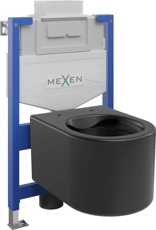 Mexen Fenix XS-U, podomítkový modul a závěsné WC Sofia, černá matná, 6853354XX85