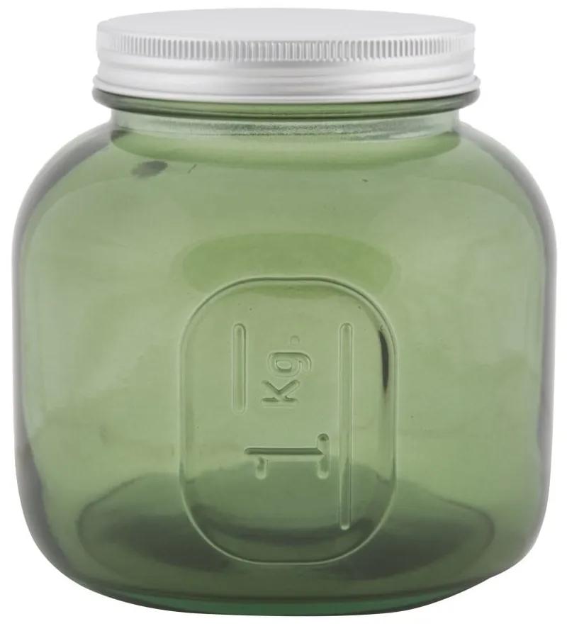 Zelená dóza z recyklovaného skla Mauro Ferretti Coperchio, ⌀ 13 cm
