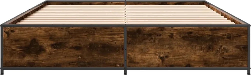 Rám postele kouřový dub 120 x 190 cm kompozitní dřevo a kov 3279864
