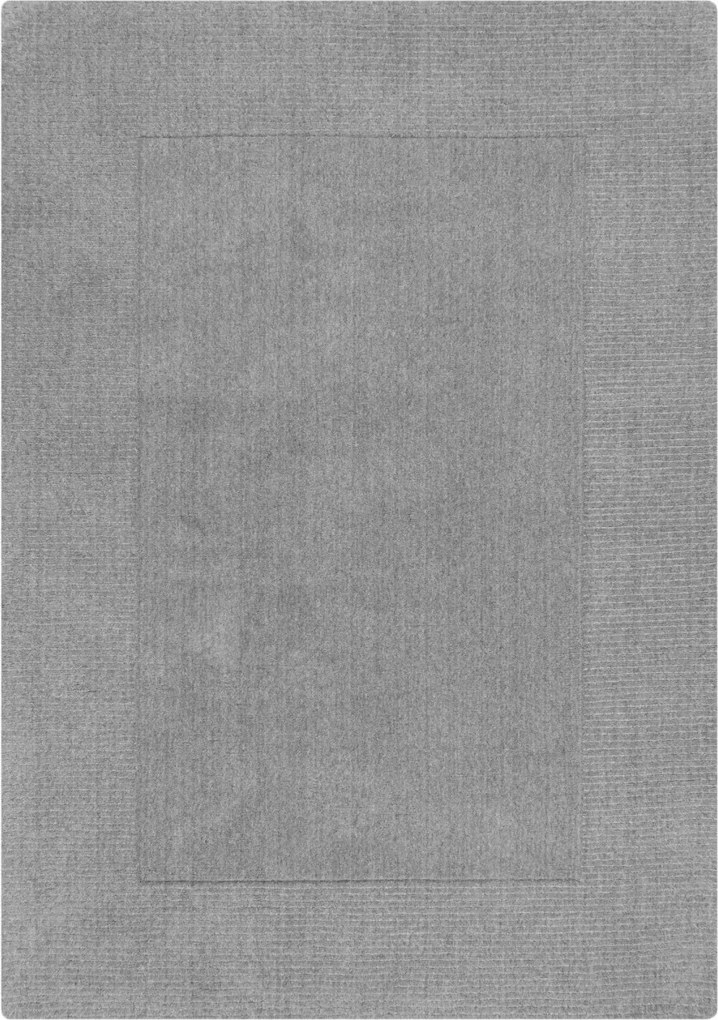 120x170 Kusový ručně tkaný koberec Tuscany Textured Wool Border Grey Marl