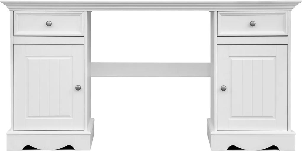 KATMANDU Psací stůl Belluno Elegante, bílá, borovice, masiv, 77x155x53 cm