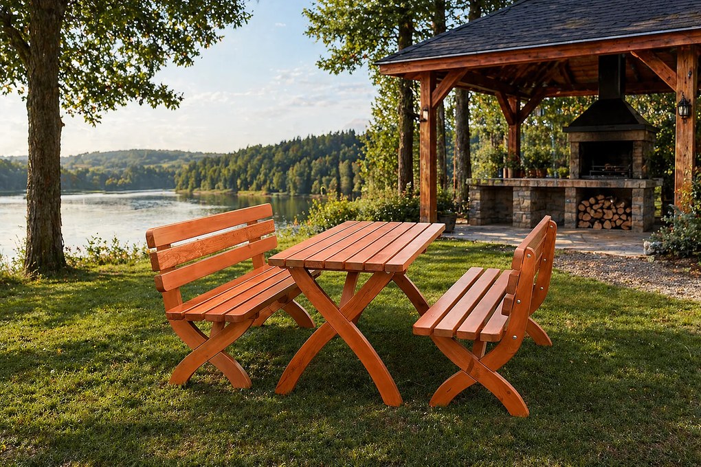 Masivní dřevěná sestava z borovice 1+2 lakovaná 40 mm (různé délky) 160 cm