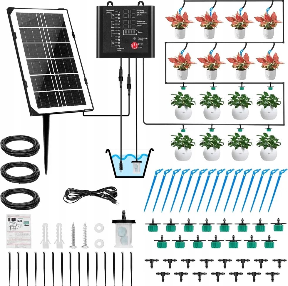 Solární Zavlažovací Systém Automatické Zavlažování 12 Režimů Velká Sada