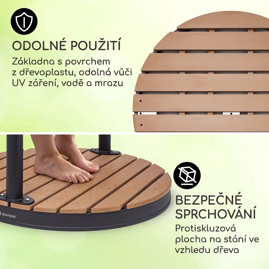 Blumfeldt Sumatra Falls Round zahradní sprcha WPC hliník Ø 80 cm kulatá