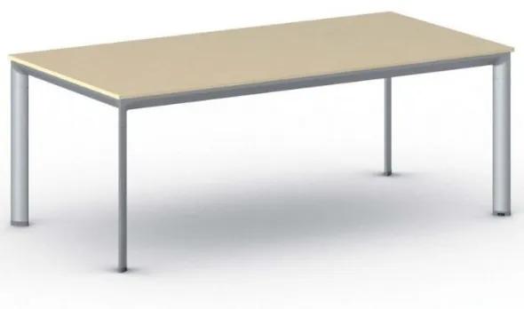 Kancelářský stůl PRIMO INVITATION, šedostříbrná podnož 2000 x 1000 mm, bříza
