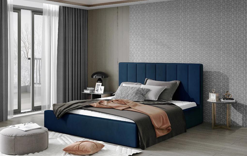 Eltap Čalouněná postel Audrey dřevěný rám Materiál a barva potahu: Omega 13 - šedá, Rozměry (cm): 160x200