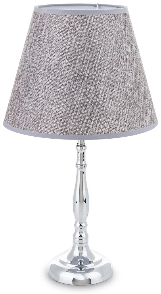 Stříbrná lampa s šedým stínidlem 143505