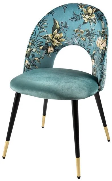 Designová jídelní židle Jalisa tyrkysový samet