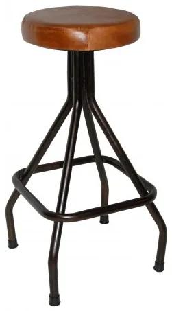 Industrial style, Kožená barová židle 75 x30 cm (39)