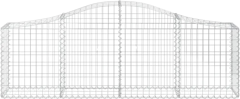 Klenuté gabionové koše 3 ks 200x30x60/80 cm pozinkované železo 3145389