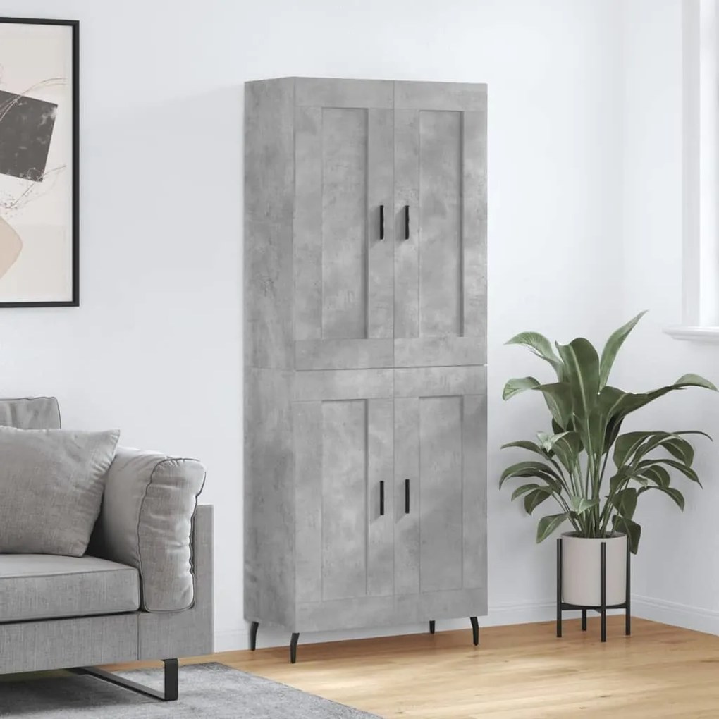 vidaXL Skříň highboard 69,5 x 34 x 180 cm kompozitní dřevo [3199698] Barva: Betonová šedá