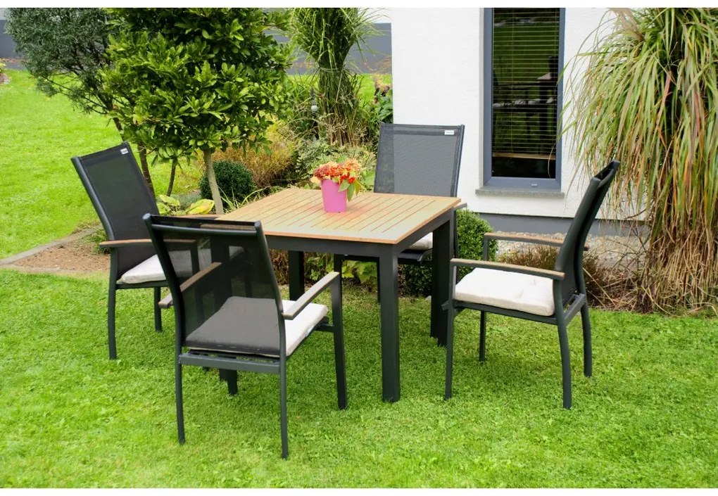 Zahradní křeslo EXPERT WOOD antracit, gastro, stohovatelné DP266EH061020