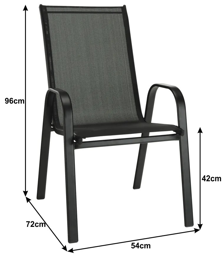 Kondela Židle, stohovatelná, tmavě šedá/černá, ALDERA
