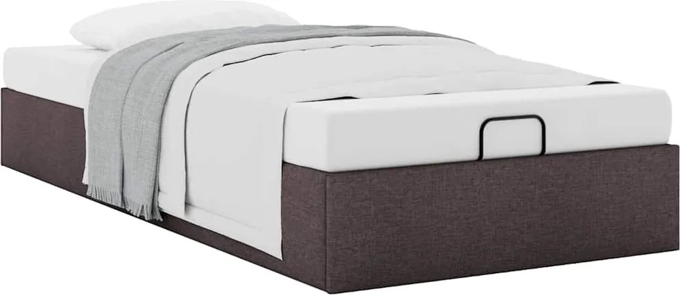 Osmanský rám postele bez matrací tmavě šedá 100x200 cm textil 3310857
