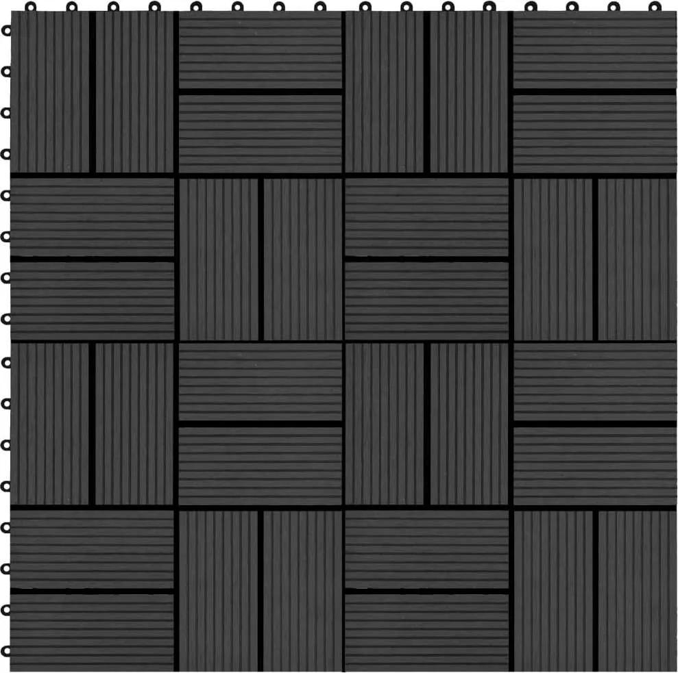 vidaXL 22 ks terasové dlaždice 30 x 30 cm 2 m² WPC [277807] Barva: Černá