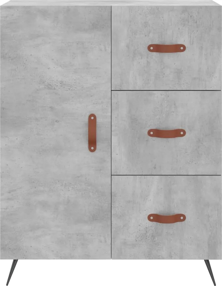 Skříň highboard betonově šedá 69,5x34x180 cm kompozitní dřevo 3189417