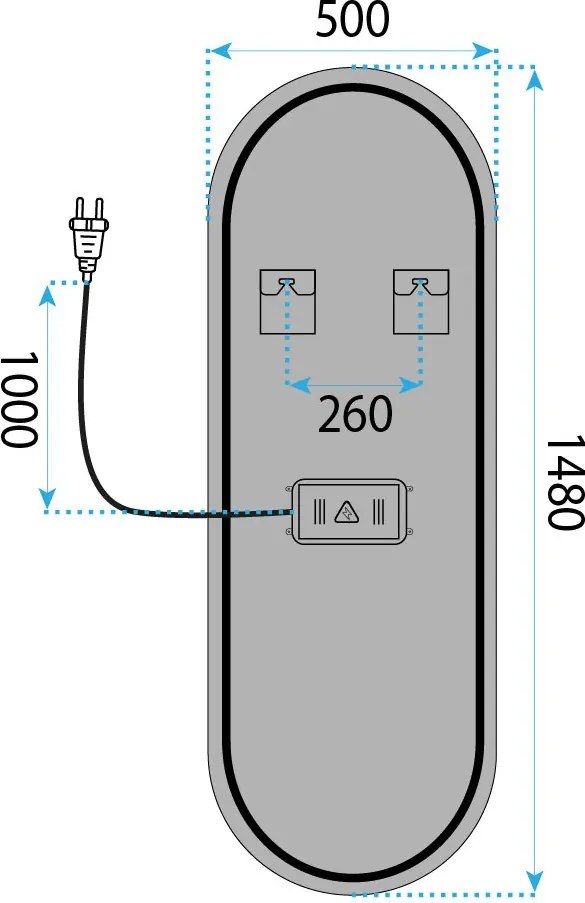 Rea Rea, Zrcadlo LED 150x50cm MOL-OV, HOM-01525