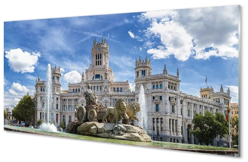 Obraz na skle Spain Fountain Palace Madrid 100x50 cm