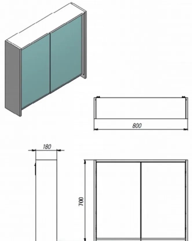 Lavedo Savona 80 zrcadlová skříňka do koupelny s LED podsvícením