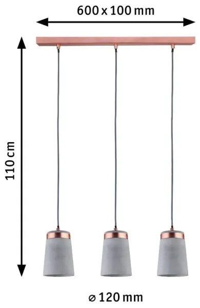Paulmann 79626 - 3xE27/20W Lustr na lanku NEORDIC STIG 230V