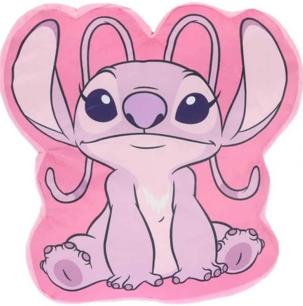 3D mikroplyšový dětský polštářek Lilo and Stitch ružový Setino