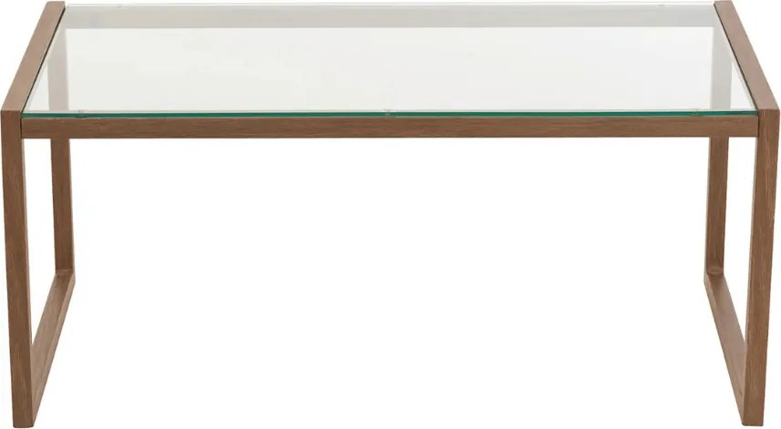 Konferenční stolek NATURELE se skleněnou deskou 90x50 cm, tmavě hnědý