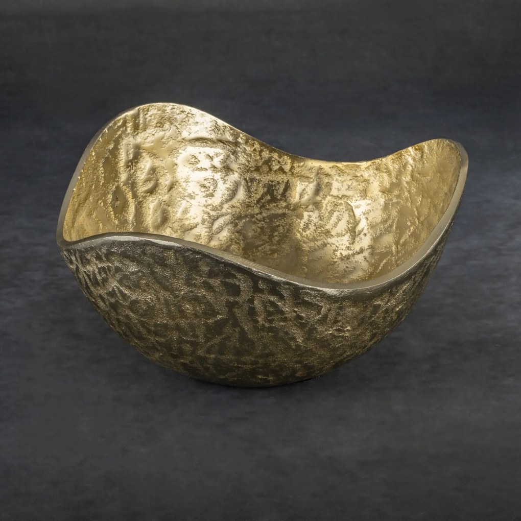 DEKORAČNÍ MISKA PEDRO3 (06) 25X25X13 CM ZLATÁ